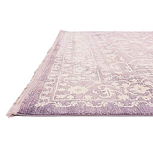 Unique Loom New Classical Collection Traditional Classic Intricate Design with Distressed Vintage Detail, Area Rug (9' 0 x 12' 0 Rectangular, Purple/ Ivory)