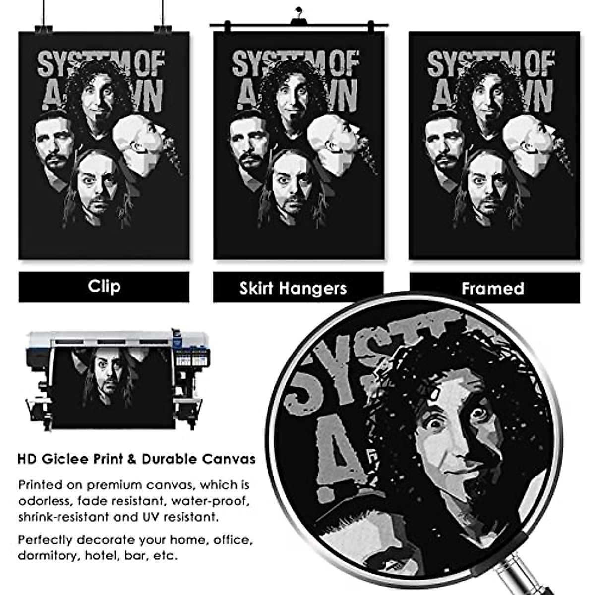 Poster Art Painting, System Merch Of A Down Canvas Print for Living Room, Bedroom, Dorm, Home, Office Wall Decoration 12 x 18 Inch