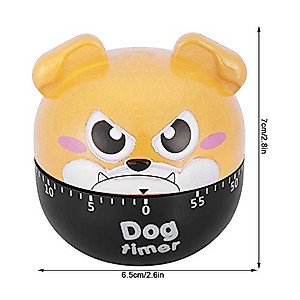 60 Minutes Kitchen Timer, Cute Dog Shape Mechanical Timer Manual Counters, Chef Cooking Timer Countdown Timer for Kids Baking Exercise Game(Khaki)