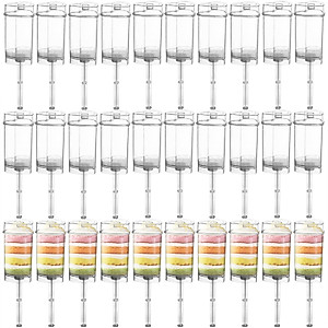 Jucoan 50 Pack Cake Pop Shooter, Heart Shape Plastic Cake Push Up Container with Lid, Base, Stick for Cake, Dessert, Party