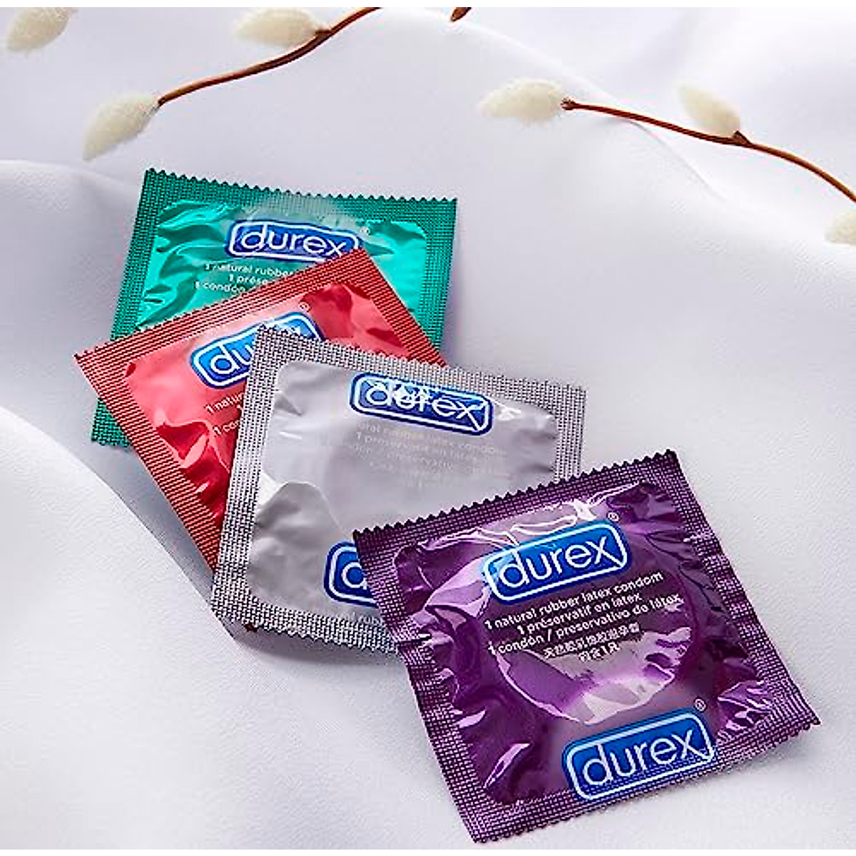 Durex Condom Fish Bowl Natural Rubber Latex Bulk Condoms, 144 Count, a Variety Pack Assortment of Ultra Fine & Lubricated Condoms for Men