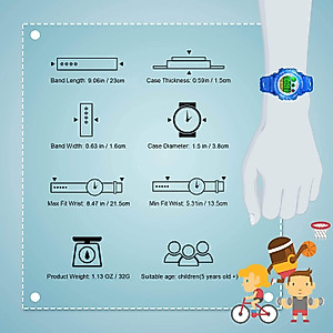 cofuo Kids Watches Boys for 4-12 Year Old, Blue Kids Digital Sports Waterproof Watches with Alarm Stopwatch, Children Outdoor Analog Electronic Watches Birthday Gifts for Age 4-12 Year Old Boys Girls