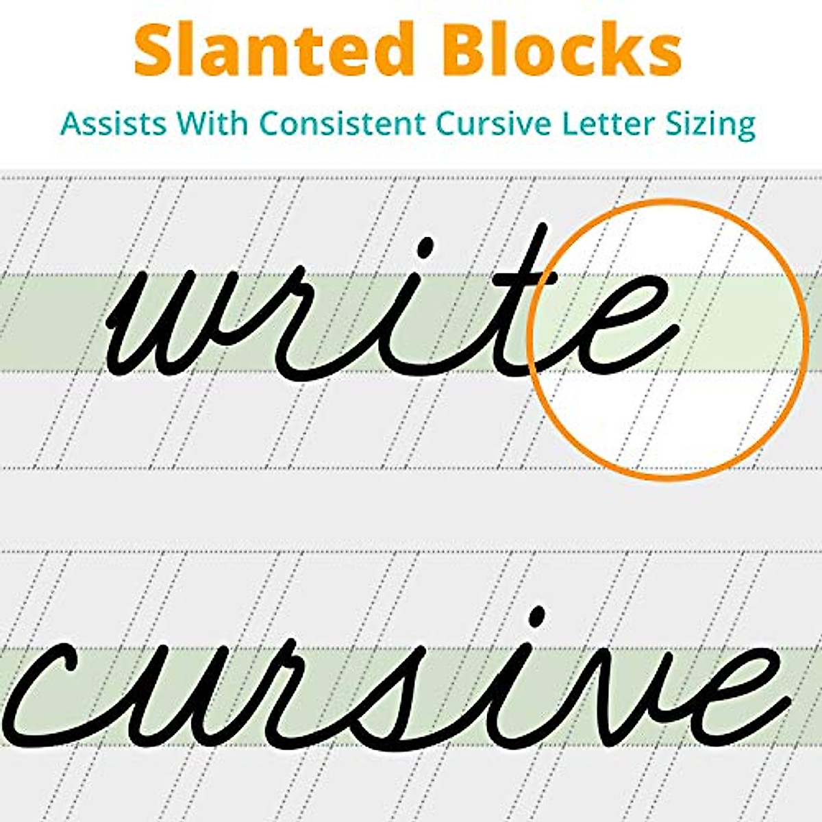 Channie's Visual Cursive Notebook 120Pages Easy to learn Practice Cursive Size 8.5” x 11”