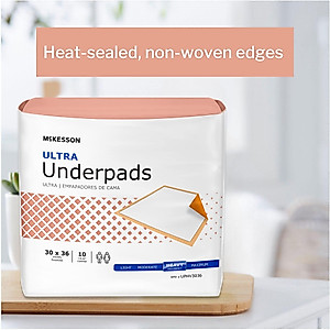 McKesson Ultra Underpads, Adult Incontinence Bed Pads, Chux, Disposable, Heavy Absorbency, 30 in x 36 in, 100 Count