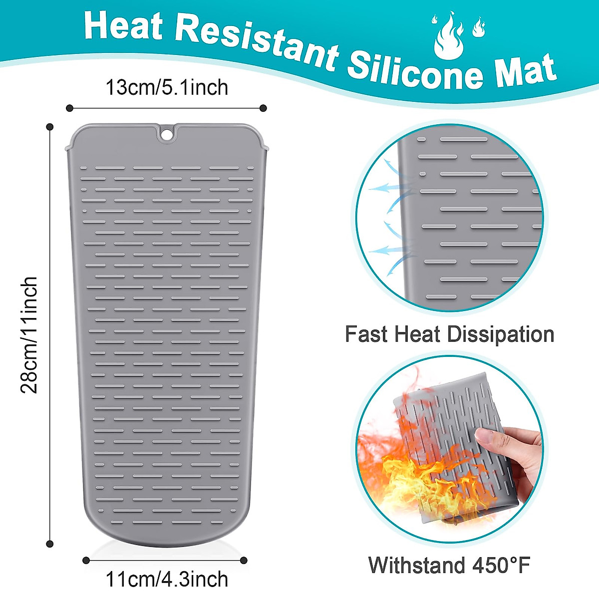 Shappy 2 Pieces Flat Iron Travel Case Heat Resistant Curling Iron Holder Cover Travel Sleeve Neoprene Straightener Holder and Silicone Hot Tools Flat Bag(Marble Style)