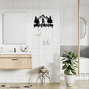 Ecqizer Bigfoot Sasquatch Hooks Wall Decor-Bigfoot Hangers and Key Hooks Holder-Clothes Sasquatch Hat Rack and Backpack Hanger-Bigfoot Wall Art Decor for Storage, Living Room, Hallway, Bedroom, Black