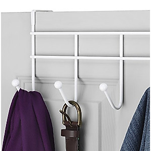 Whitmor Over the Door 6 Hook Rack White