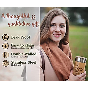 Ariond 17oz Bamboo Tea Tumbler with Infuser & Strainer | Tea Gift Set For Tea Lovers Women, Tea Infuser Insulated Bottle & Loose Tea Thermos | Tea Travel infuser & Tea Infusing Travel Bottle