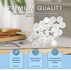 BOPOREAE 300Pcs 5mm(3/16Inch) Plastic Hole Plugs Black Screw Cap Drilling Covers Round Button Plugs for Cabinet Cupboard Shelves License Plate Furniture Hardware