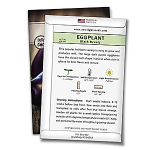 Sow Right Seeds - Eggplant Seed Collection for Planting - Black Beauty, Casper and Long Eggplant Varieties Non-GMO Heirloom Seeds to Plant an Outdoor Home Vegetable Garden - Great Gardening Gift