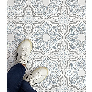 FloorPops Morris Peel & Stick Floor Tiles, Gray