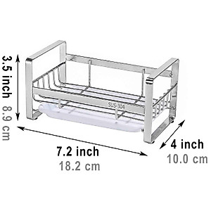 JiangWaveT Kitchen Sink Caddy Sponge Holder Sink Sponge Holder for Sink, Caddy Organizer,Sink Tray Drainer Rack, Soap Dish Dispenser Brush Holder Storage Kitchen Accessories,Black
