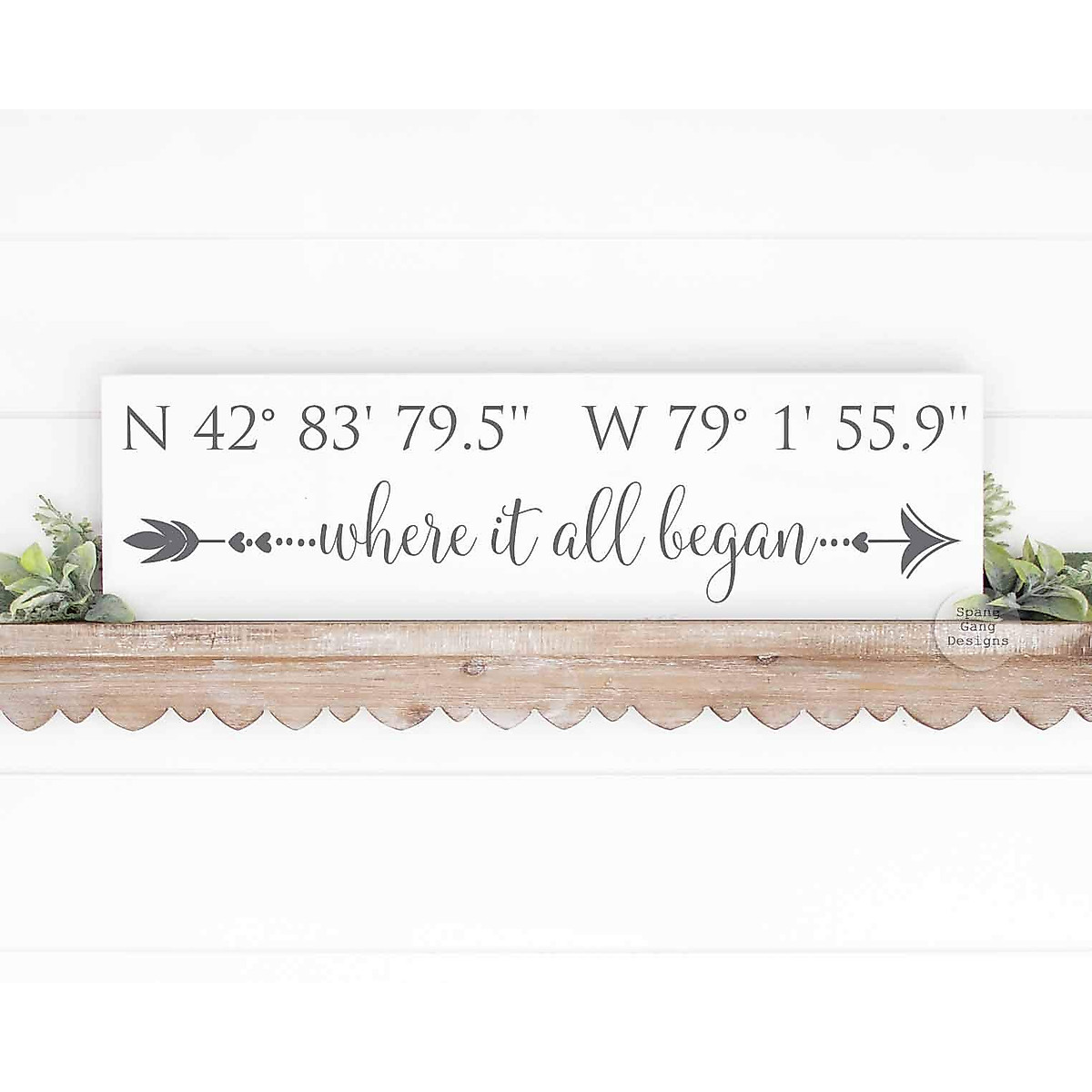 Custom Wood Sign | Where It All Began Sign | Custom Coordinates Sign | Latitude Longitude Sign | 5 Year Wood Gift | 20" x 6" Wood Sign | Personalized with YOUR info + GPS Coordinates