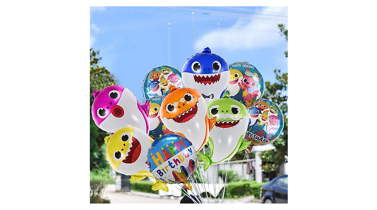 FUNTON Baby Shark Balloons - 10-Pack for Parties & Birthdays