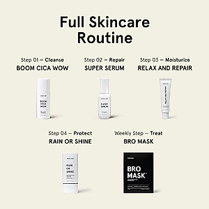 JAXON LANE BRO MASK: Korean Face Mask for Men | 2 Pc. Hydrating Anti Aging Sheet Masks Contains Vitamin C, Vitamin E, Hyaluronic Acid, Hydrolyzed Collagen for Face Care & Acne Treatment (4 Pack)