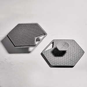 Tooletries - Body Scrubber - Silicone Exfoliating Scrubber - Bathroom & Shower Accessories for Men, Travel Essentials for Men - Durable & Long Lasting Body Wash Scrubber for Men - Grey