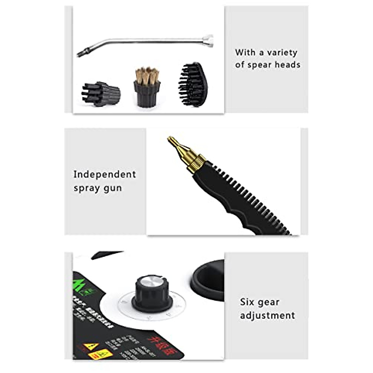 EDYYDS 2500W High Pressure Steam Cleaner, Hand-Held Portable Steam Cleaning Machine Six Gears Adjustable,for Home Use Grout Tile Car Detailing Kitchen Bathroom,with Cleaning kit Tool,Red