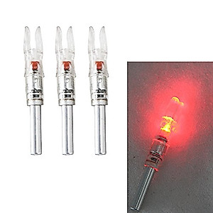 UP100 3pcs Automatically Lighted Nock Compound Bow Led Lighted Arrow Nock Red Fits Bolt with Diameter 5.2mm