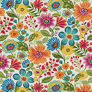 Pillow Perfect Bright Floral Indoor/Outdoor Chair Seat Cushion Tufted, Weather, and Fade Resistant, 19" x 19", Blue/Purple Gregoire 2 Count