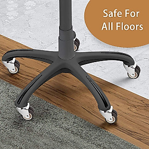 W B D WEIBIDA Office Chair Wheels Replacement, 2 Inch Dual Rubber Chair Caster Wheels, Smooth & Quite Casters for Hardwood Floor and Carpet, Universal Size Stem, Heavy Duty Load Up to 750 lbs,Set of 5