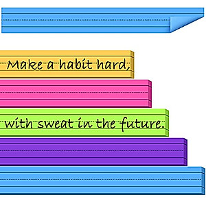96 Strips Ruled Sentence Strips, 3 x 24 Inches Sentence Strips for Teacher Word Strips Sentence Strips Lined Multicolored Sentence Strips for School Students Office Supplies (Assorted Color)