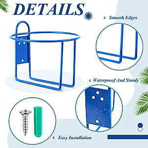 Hicarer 2 Pcs One Gallon Jug Storage Rack Wall Mounted Heavy Duty Steel Wall Rack for 1 Gallon Bottle Round Water Jug Rack Jug Holder with Hardware Hand Sanitizer 6-3/4" W x 5" H x 6-1/2" D (Blue)