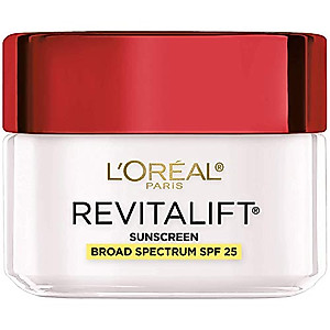 L'Oréal Paris Revitalift Anti-Wrinkle and Firming Face Moisturizer with SPF 25, Pro-Retinol and Centella Asiatica, Paraben Free, 1.7 oz (Packaging may vary)