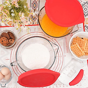 PUREKRA Silicone Lids for Anchor Hocking 2 Quart Batter Bowl (8 Cup), 1 Pack, Red, Microwave & Dishwasher Safe - Lid Only