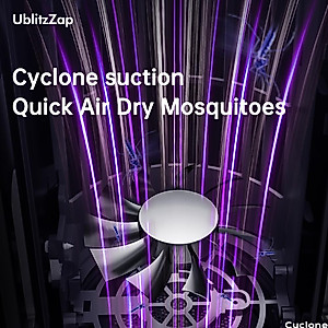 UblitzZap Bug Zapper Indoor Outdoor, Electric Mosquito Trap & Insect Killer with Silent Fan & Auto On/Off, Blue Violet Lamp for Moths, Gnats, Flies for Home, Patio, Office, Courtyard