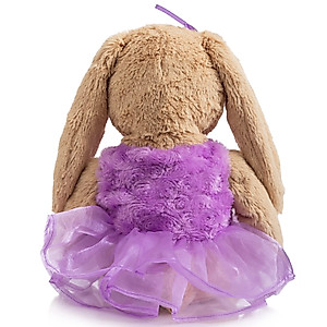 HollyHOME Ballet Bunny Stuffed Animal Plush Rabbit in Gauzy Dress Cute Easter Bunny Doll for Kids 21 inch Purple