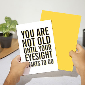 Huxters Funny Birthday Card - You know you are old Blurred Happy Birthday card - novelty gifts - birthday card dad - mum birthday cards - Oldi Card - FSC Approved Paper - Recyclable envelope - A5