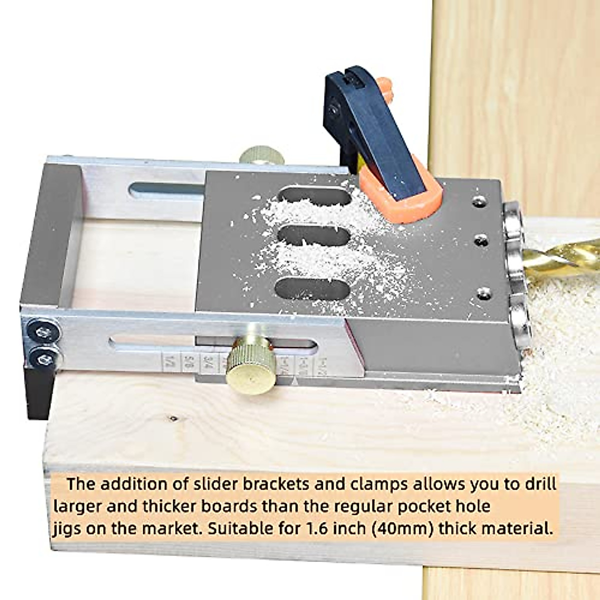Pocket Hole Jig Kit, Pocket Screw Jig, Aluminum 3 in 1 Pocket Hole Drill Guide Jig Set, Professional Jig Kit Dowel Drill Joinery Screw Kit