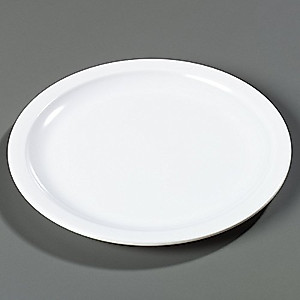 Carlisle FoodService Products KL20402 Kingline Melamine Pie Plate, 6-7/16" Diameter x 0.64" Height, White (Case of 48)