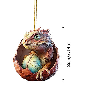 Acrylic Christmas Tree Decorations 1Pc Baby Dragon Ornaments Xmas Hanging Holiday Ornaments for Christmas Tree New Year Pendants Cute for Tiny Christmas Tree Party Craft