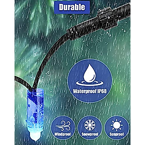 GMJYC 12V 500pcs WS2811 Pixels Individually Addressable IP68 Diffused Digital RGB LED String Light with 3 Pin Waterproof Connector 12mm Dream Color Black Wire for Christmas/Garden, witn 4 T-Connectors