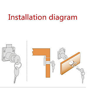 Cabinet Drawer Lock,Mailbox Lock, Model CT-138-22,for Fixing Important Documents and Drawers ((Hole Diameter 0.75inch/19MM), Suitable for Door Panels with A Thickness of 17 mm-22 mm. 2 PCS 【Golden】