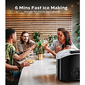Nugget Ice Makers Countertop, Pellet Ice Machine with Self-Cleaning Function, Nugget Ice Machine Produces 33 lbs of Chewable Ice in 24 Hours, Sonic Ice Maker Perfect for Home Kitchens Party Camping