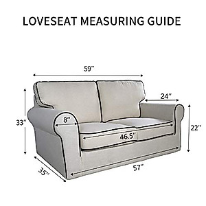 PureFit Reversible Quilted Sofa Cover, Water Resistant Medium Slipcover Furniture Protector, Washable Couch Cover with Non Slip Foam and Elastic Straps for Kids, Dogs, Pets (Loveseat, Chocolate/Beige)