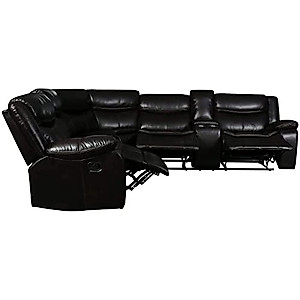 Blackjack Furniture Marsden Modern Leather Air Reclining Living Room Sectional, Brown