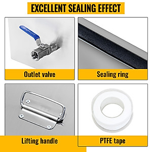 OUKIDR Commercial Grease Interceptor, Stainless Steel Grease Trap For Kitchen Under Sink, Oil-Water Separator With Side Water Inlet,25LB