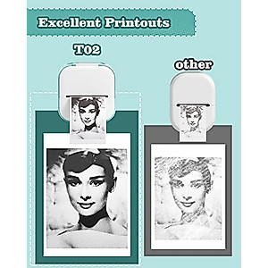 Memoking Label Makers - T02 Mini Portable Small Printer with 3 Rolls Paper, Sticker Printer Machine, Study Printer for Pictures, Photos, Journals, DIY, Compatible with Phone & Tablet, Green