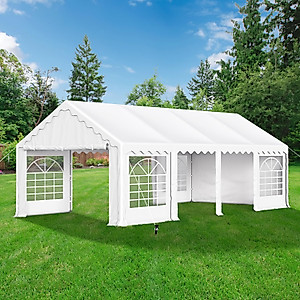 GREEN PARTY 13x26FT Party Tent Heavy Duty, Large Wedding Event Shelters with 3 Carry Bags & Removable Sidewalls, Outdoor Canopy Gazebo Commercial Tent for Carport Camping Garden Patio
