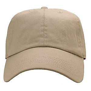 Falari Classic Baseball Cap Dad Hat 100% Cotton Soft Adjustable Size Khaki