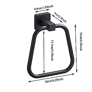 Matte Black Towel Ring for Bathroom, Kitchen Bath Towel Holder Hangers Wall Mount Heavy Duty Stainless Steel