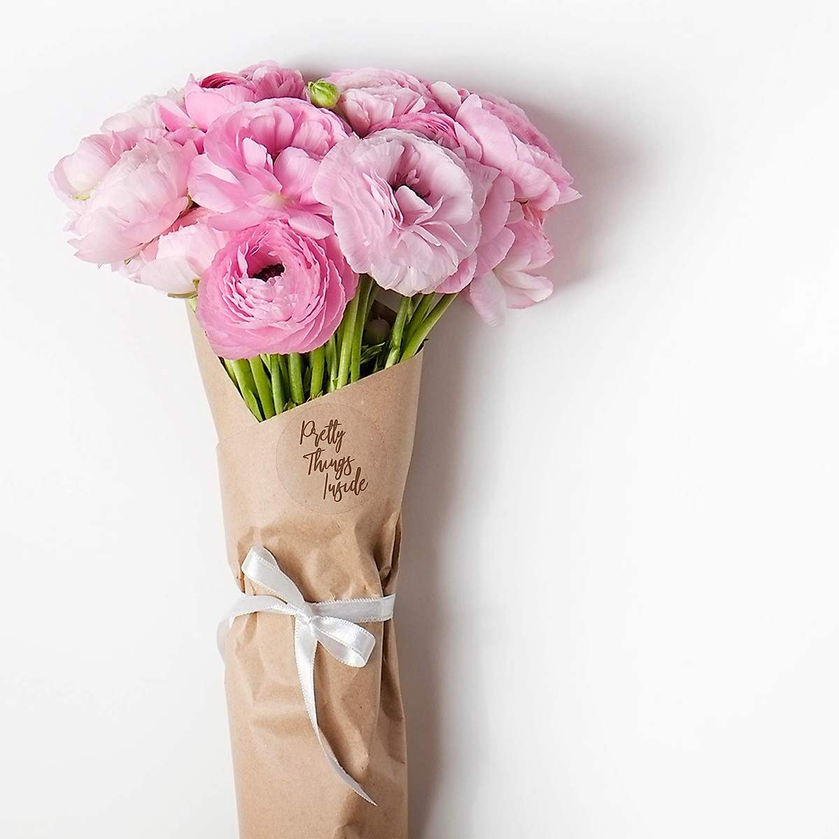 FUNWALTILES Clear Gold Pretty Things Inside 500pcs Wedding Gift Decoration Mail Seals Roll Labels Sticker Round 1"