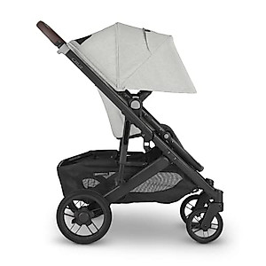 Cruz V2 Stroller -Anthony (White and Grey Chenille/Carbon/Chestnut Leather)