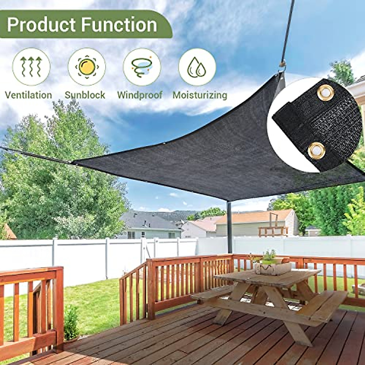 40% Garden Shade Cloth, 12x12FT HDPE Mesh Tarp with Upgraded Grommets, UV-Resistant Outdoor Sun Shades for Greenhouse, Garden, Patio Plants, Pergola