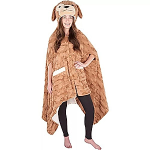 Cozy Critter Wrap Blanket for Adult|Cute Animal Designs |Super Soft and Warm| Oversized Blanket - Critter Wrap Puppy