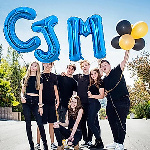 TONIFUL 40 Inch Large Blue Letter C Balloons Giant Alphabet Letter Balloons,Foil Mylar Big Balloons for Birthday Party Anniversary New Year Graduation Supplies Decorations