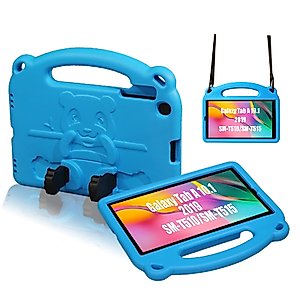 FIREVASE Tablet Case for Samsung Galaxy Tab A 10.1 Inch (2019), ONLY FIT SM-T510/SM-T515, EVA Shock Proof Light Weight Professional Kids Case, with Handle Built-in Bracket & Shoulder Strap (Blue)
